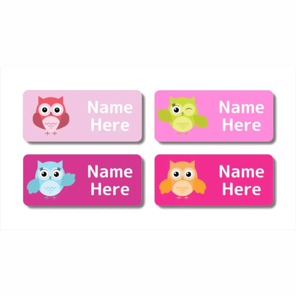 Owls Rectangle Name Label – Dinkleboo AU