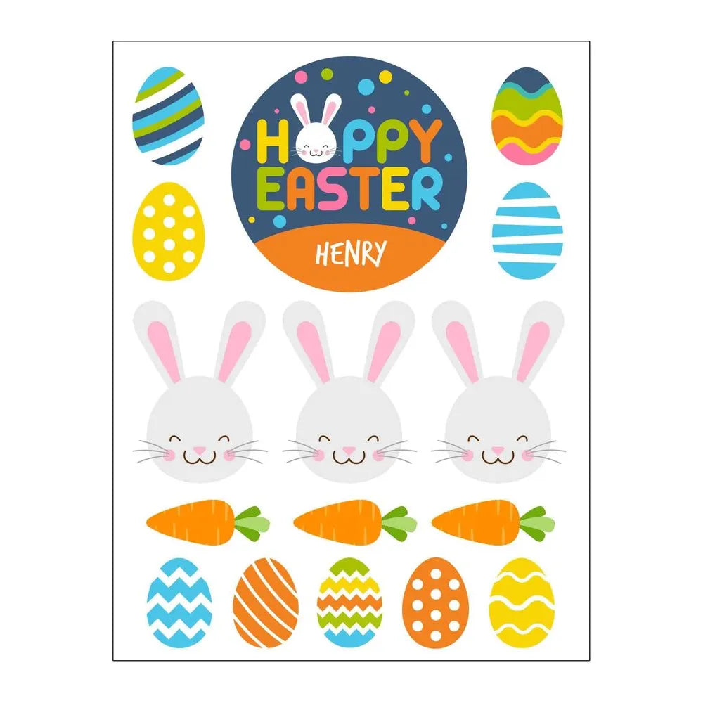 Personalised Happy Easter Sticker Pack for Kids – Dinkleboo AU