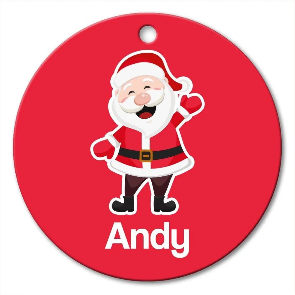 Smiling Santa Round Porcelain Ornament – Dinkleboo AU