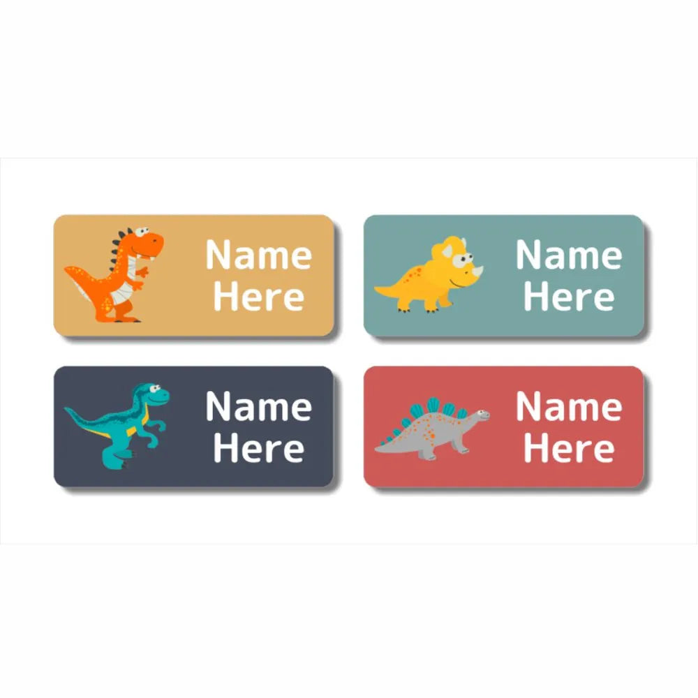 Dinosaurs Rectangle Name Label – Dinkleboo AU