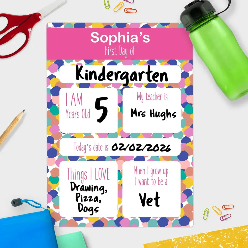 Confetti First Day Sign – Dinkleboo AU