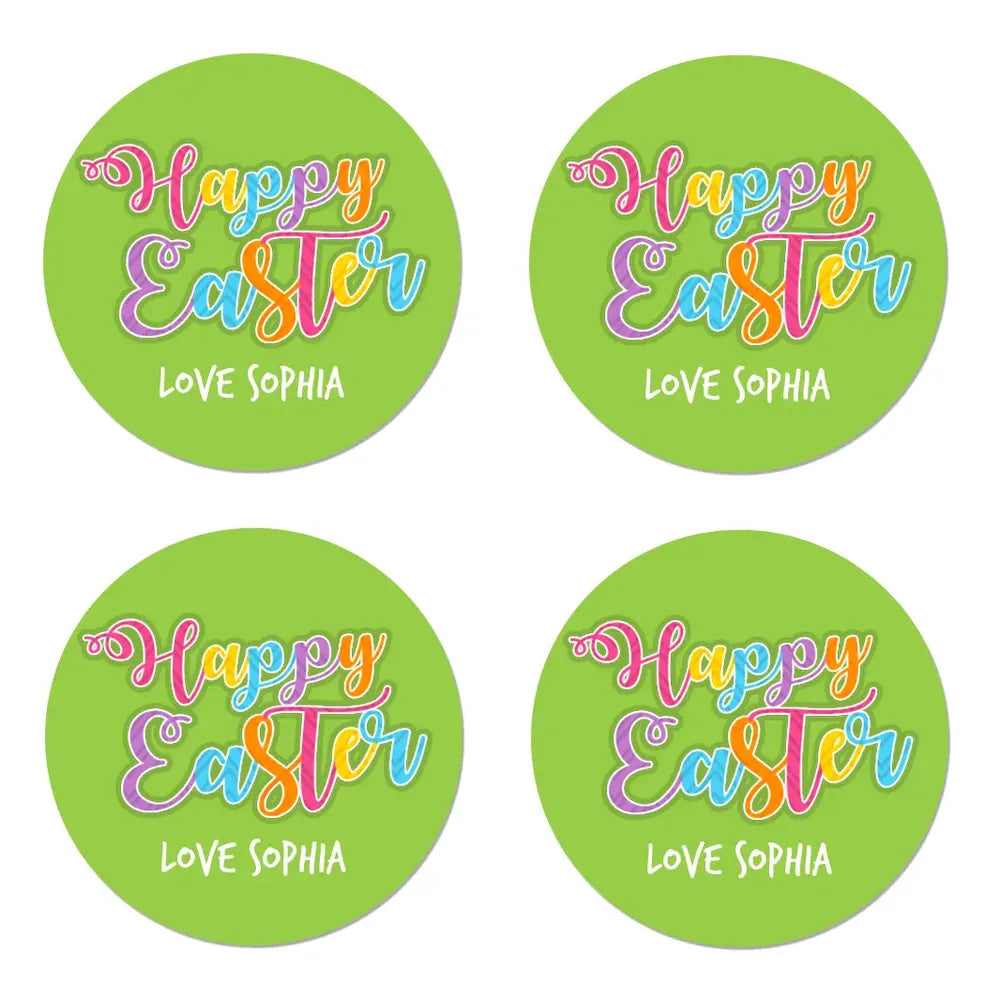 Happy Easter Round Easter Label – Dinkleboo AU