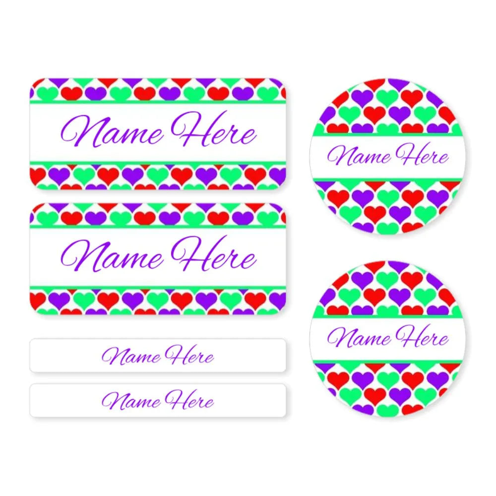 Hearts Mixed Name Label Pack – Dinkleboo AU