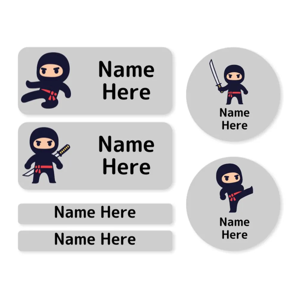 Ninja Mixed Name Label Pack – Dinkleboo AU