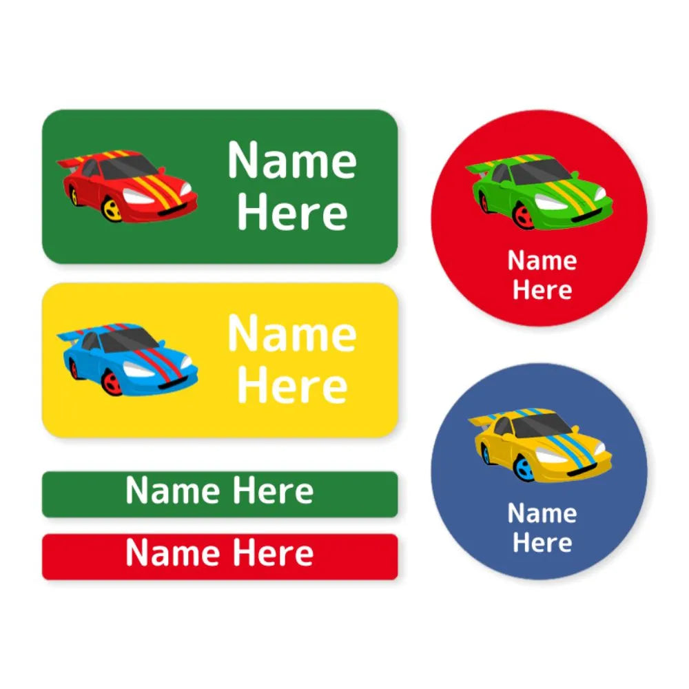 Racing Car Mixed Name Label Pack – Dinkleboo AU