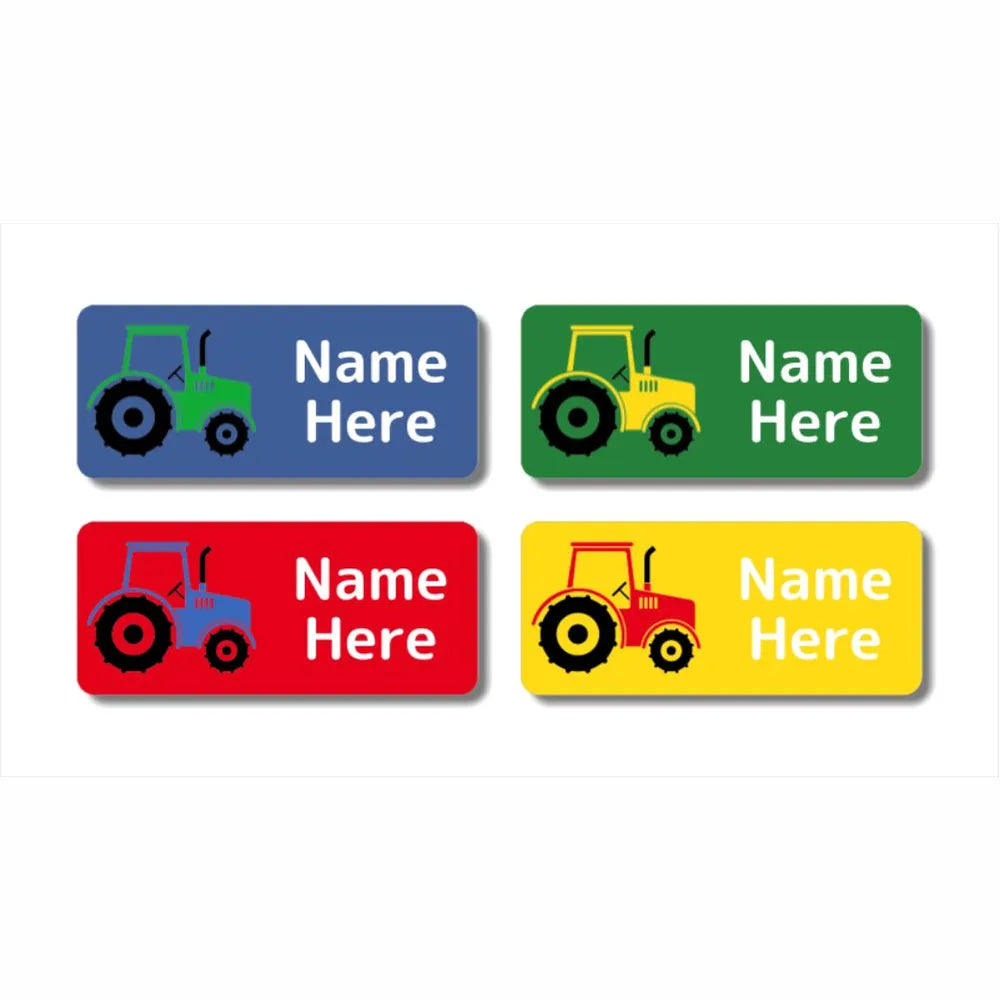 Personalised Tractor Rectangle Name Label for Kids – Dinkleboo AU