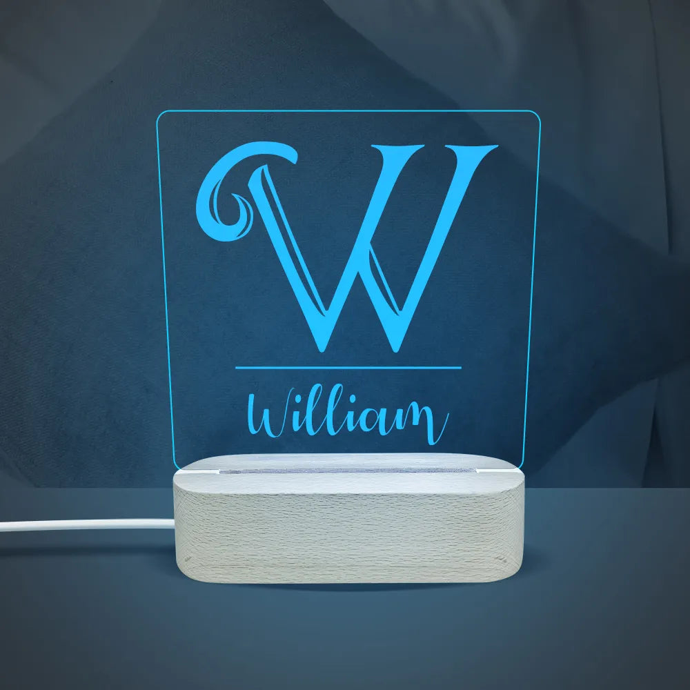 Personalised Name and Initial Night Light – Dinkleboo AU