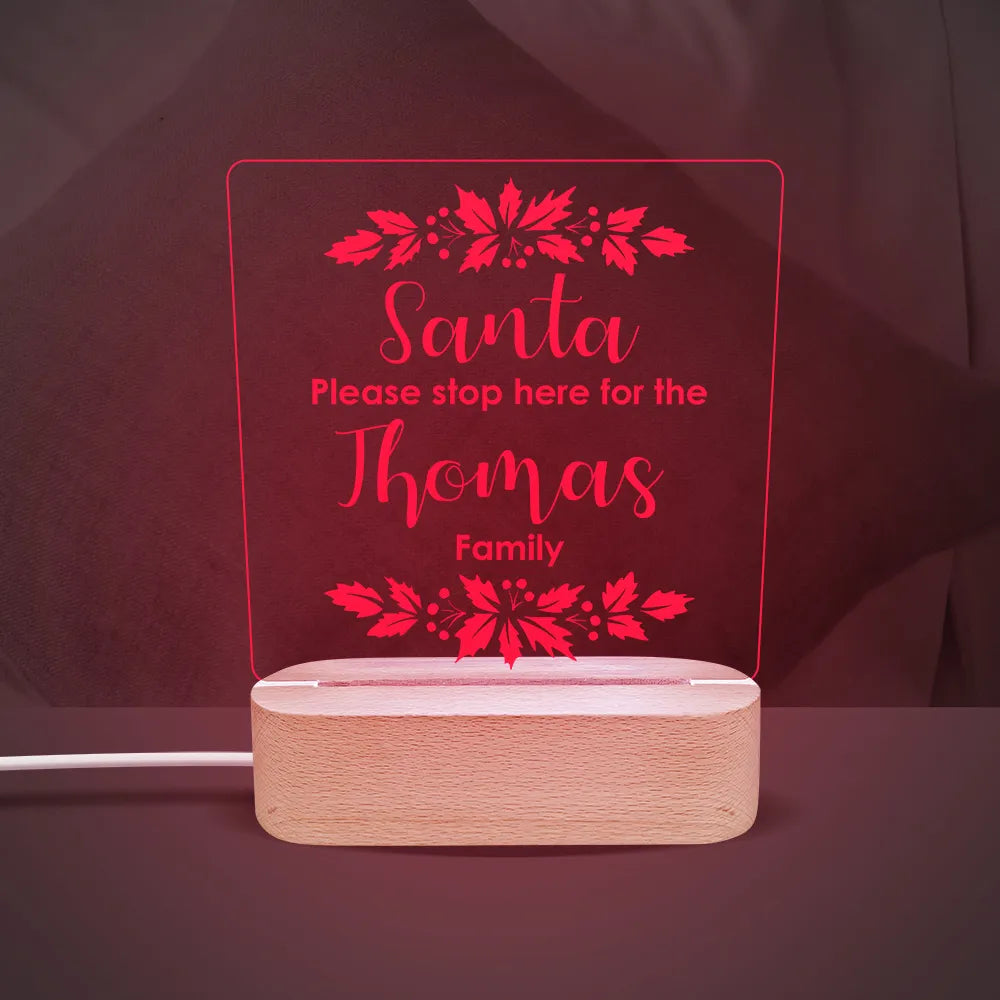 Personalised Christmas Wreath Night Light – Dinkleboo AU