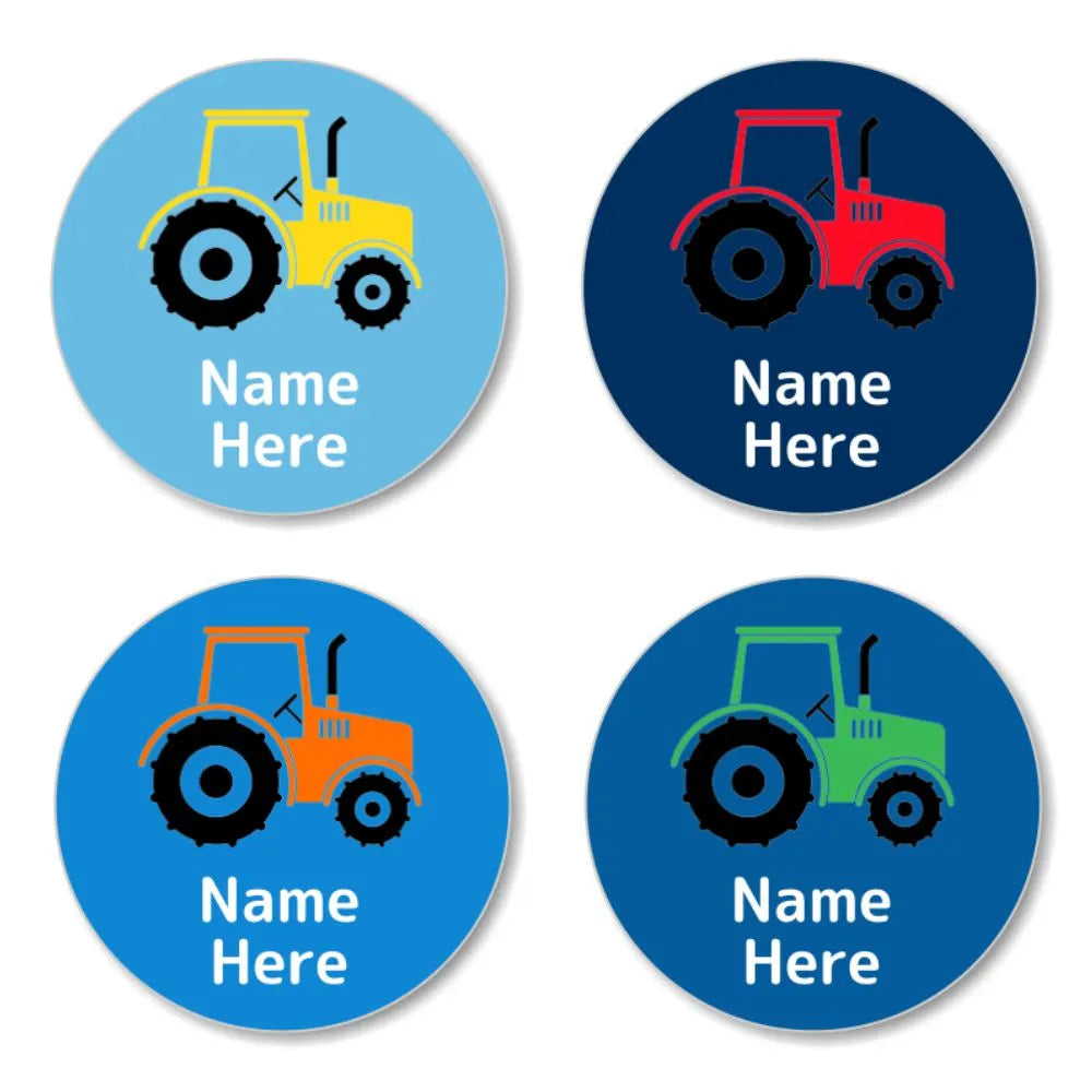 Tractor Round Name Labels – Dinkleboo AU