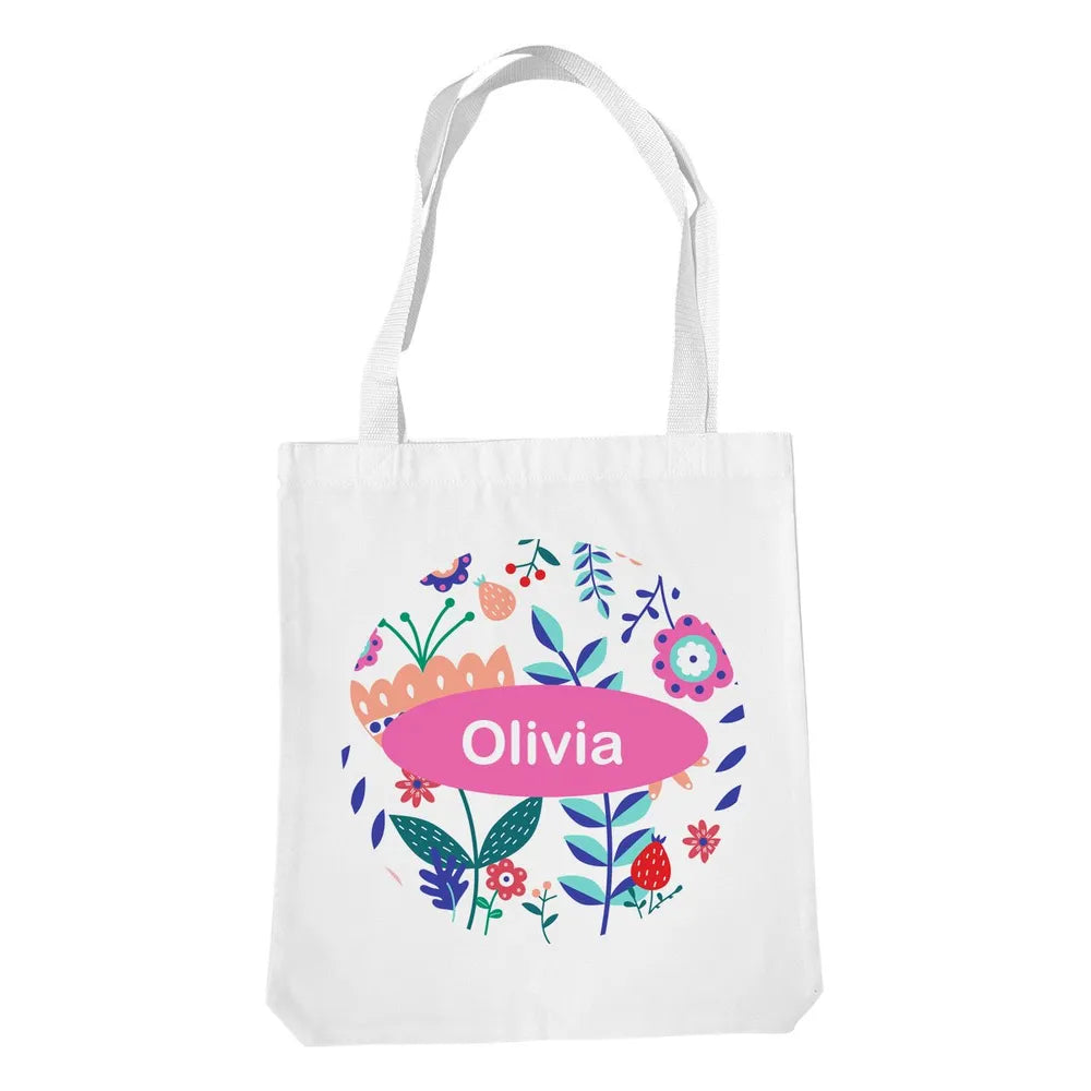Happy Flowers White Tote Bag – Dinkleboo AU