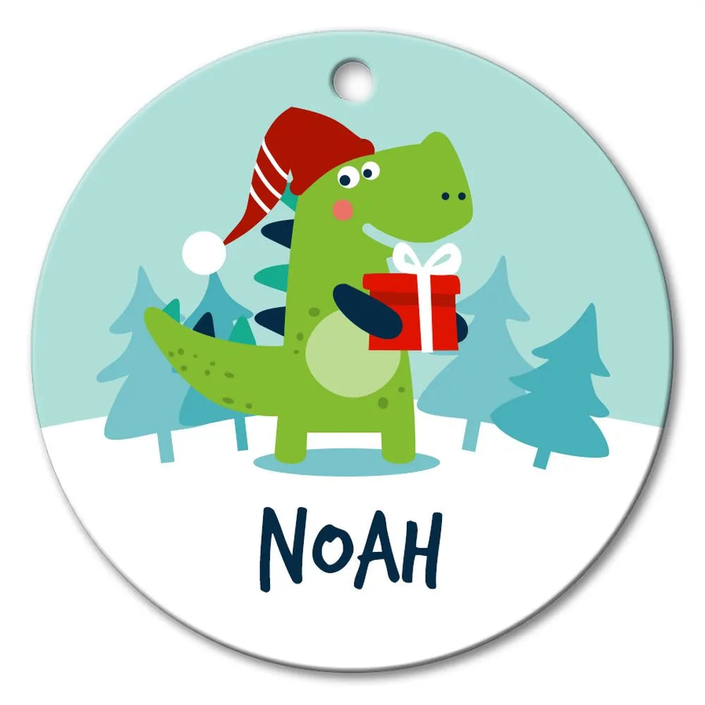 Dinosaur Round Porcelain Ornament – Dinkleboo AU