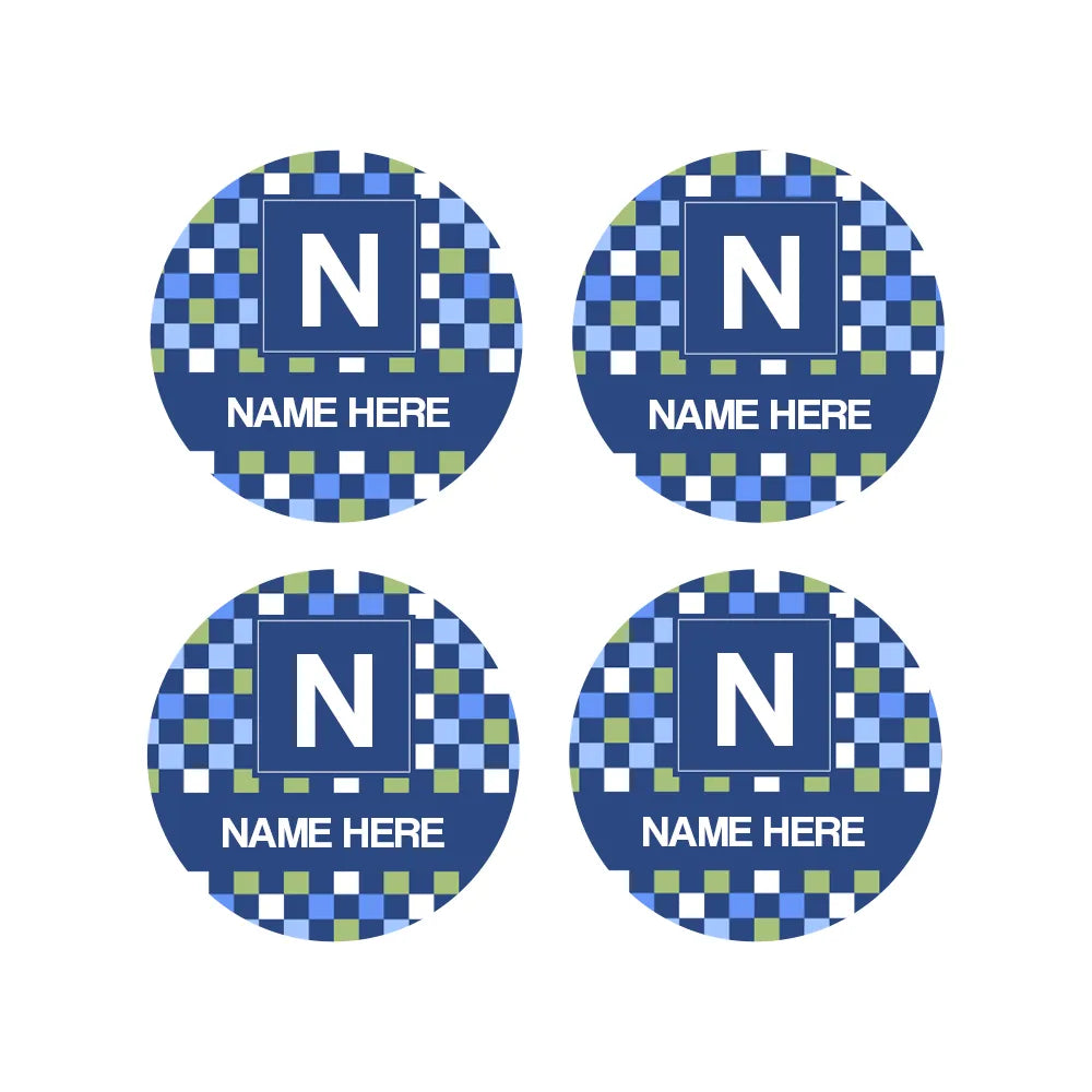 Pixels Round Name Labels – Dinkleboo AU